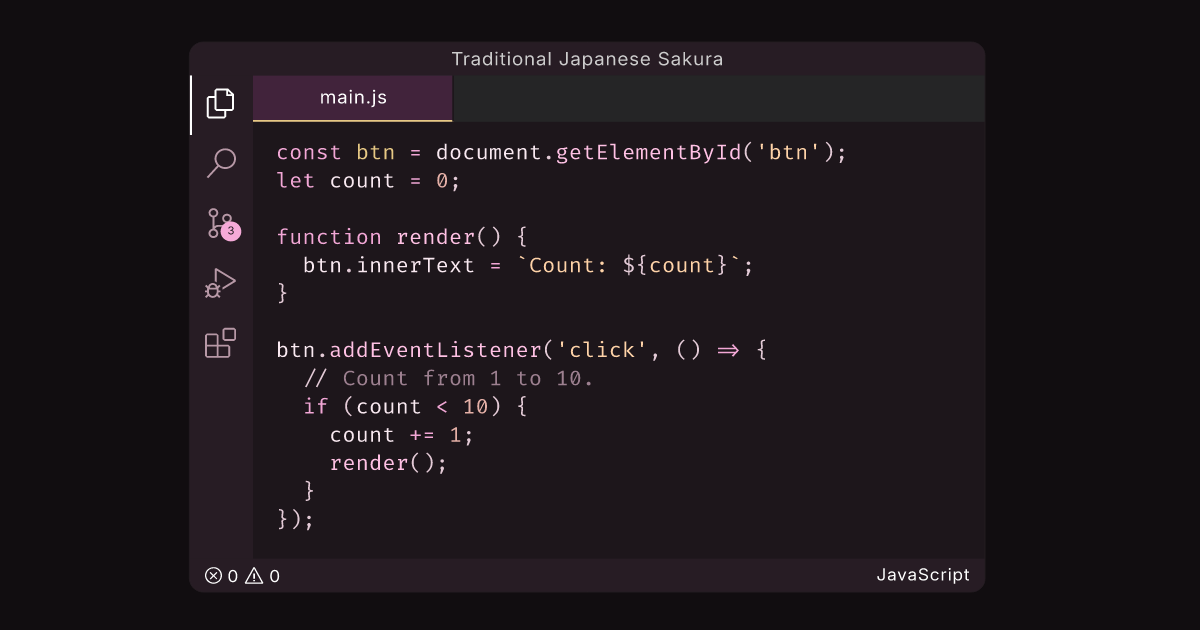 Traditional Japanese Theme by Adrià Forcada | VS Code Themes