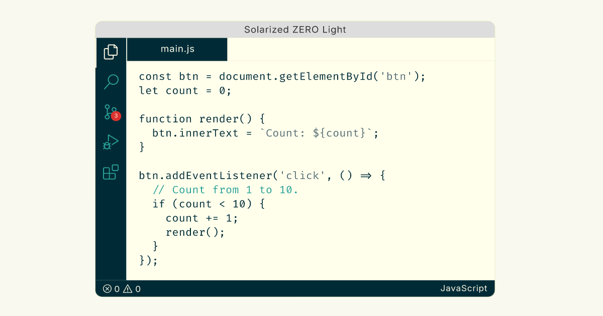 Solarized ZERO by Aksamyt | VS Code Themes