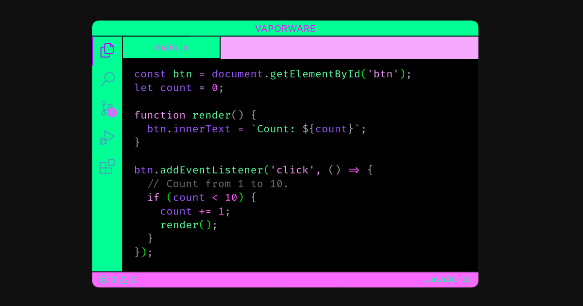 VAPORWARE by DIEYELINER | VS Code Themes