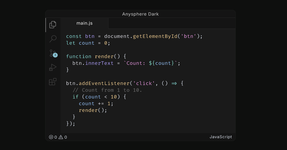 Anysphere Dark Color Theme by DevEliott | VS Code Themes