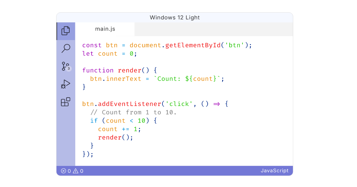 Windows 12 Concept Theme by Extension Creator | VS Code Themes