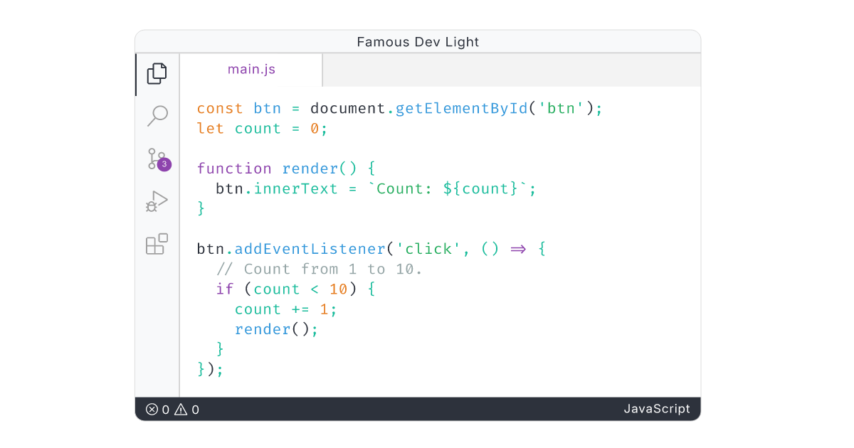 Famous Dev Theme by Gaus Al Munir Tushar | VS Code Themes