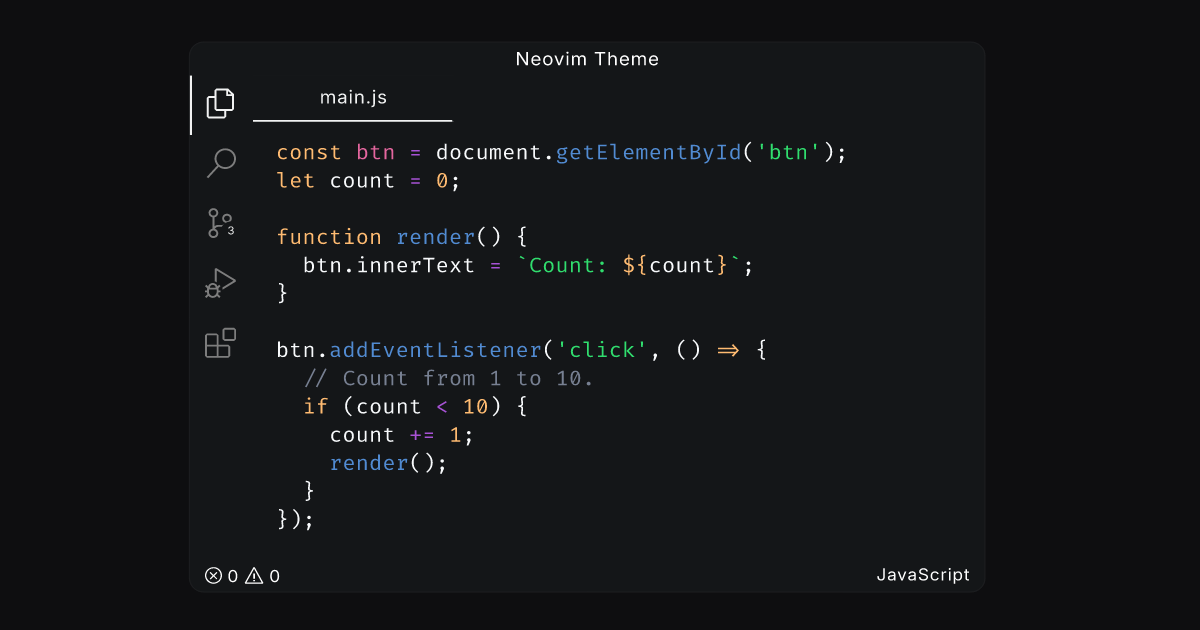 neovim-theme by Gustavo Lins | VS Code Themes