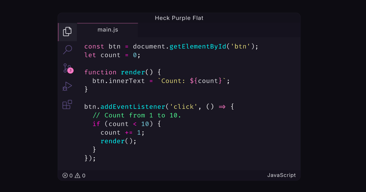 heckpurple by Heckteck | VS Code Themes