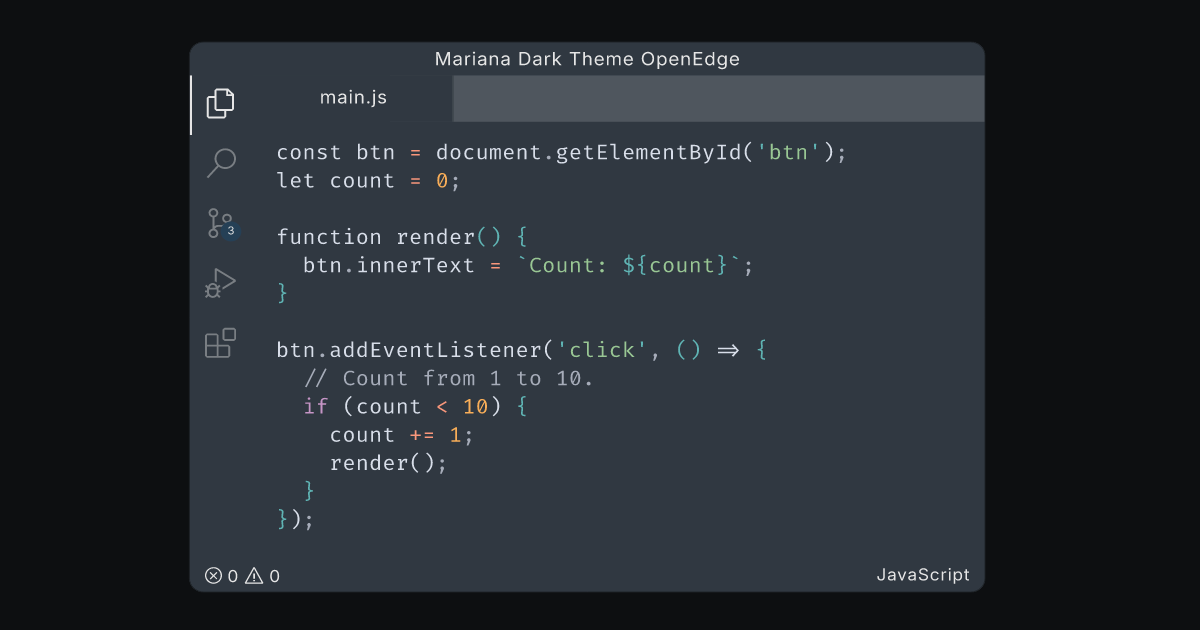 Mariana Dark Theme by Ilia Reshetov | VS Code Themes
