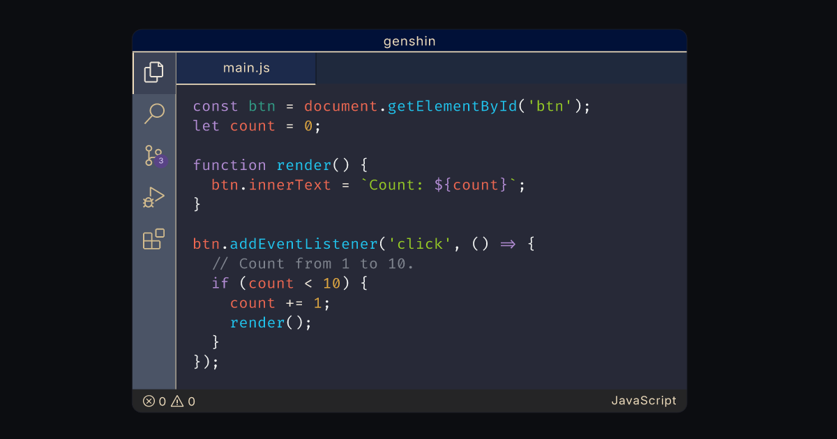 Genshin Impact Theme by Kinstar | VS Code Themes