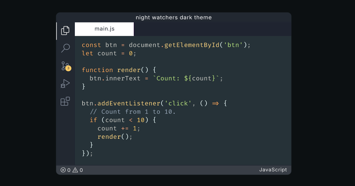 Night Watchers Dark Theme By Kiran VS Code Themes night-watchers-dark-theme-by-kiran-vs-code-themes