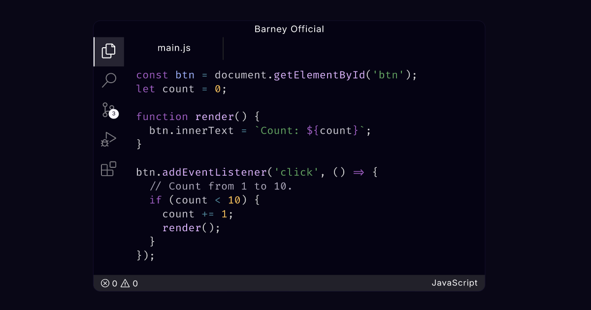 Barney Official by Lhoest Studios | VS Code Themes