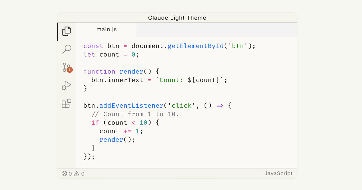 Claude Light Theme by Lumidew | VS Code Themes