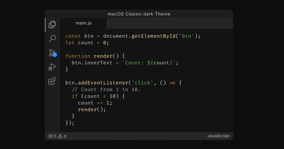 Classic macOS Theme (Zed Port) by CHENJIE | VS Code Themes
