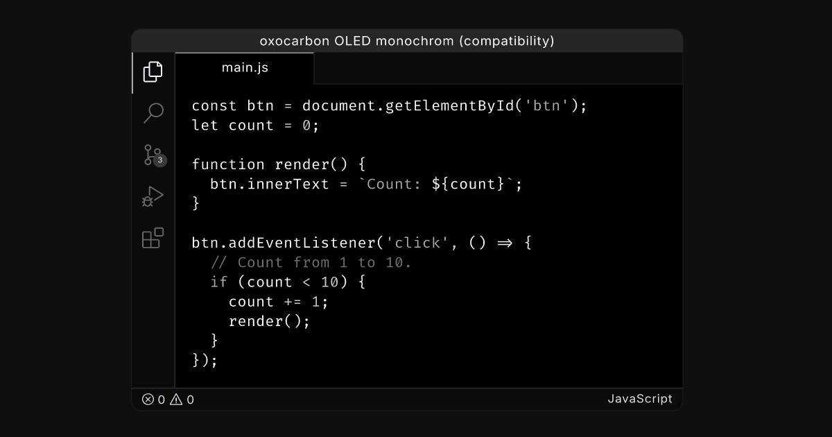 Oxocarbon Theme by Nyoom Engineering | VS Code Themes