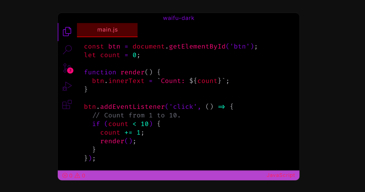 waifu meta by Raphkun | VS Code Themes