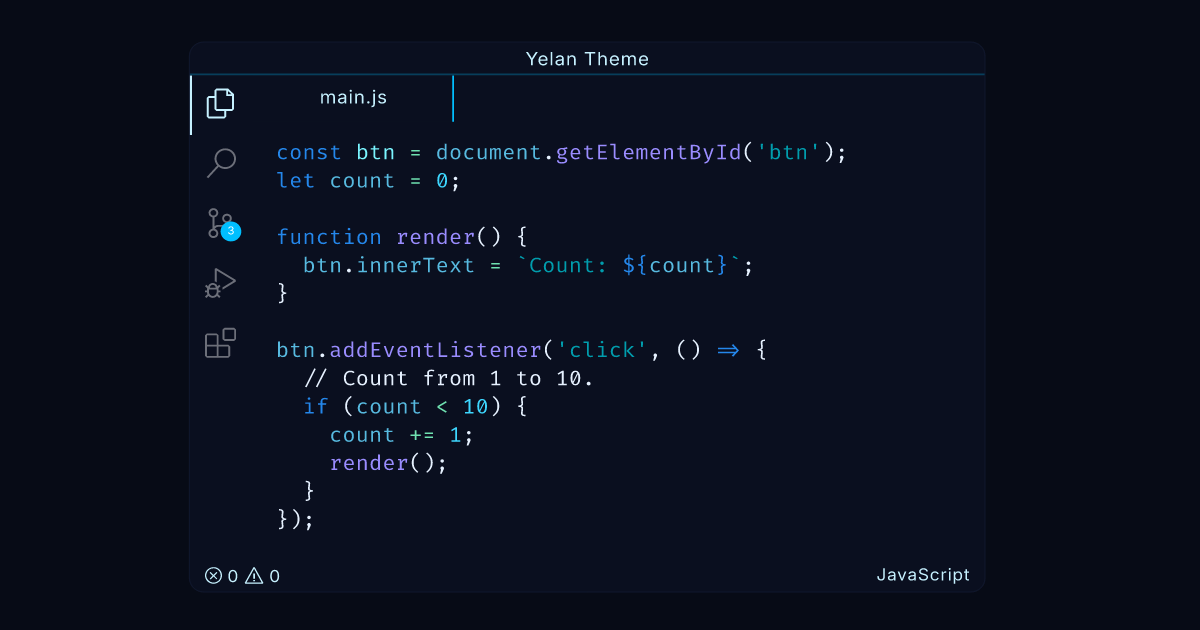 Yelan Dark Theme by Sai Akhil Karra | VS Code Themes