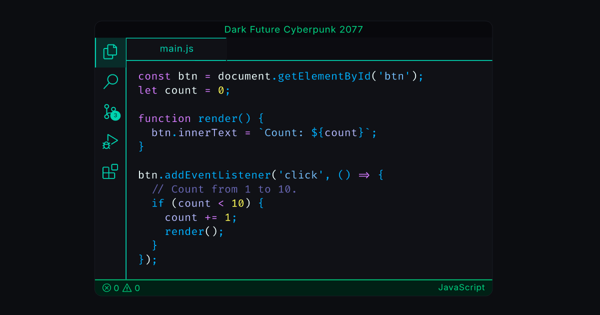 Dark Future by Sasha Petrenko | VS Code Themes
