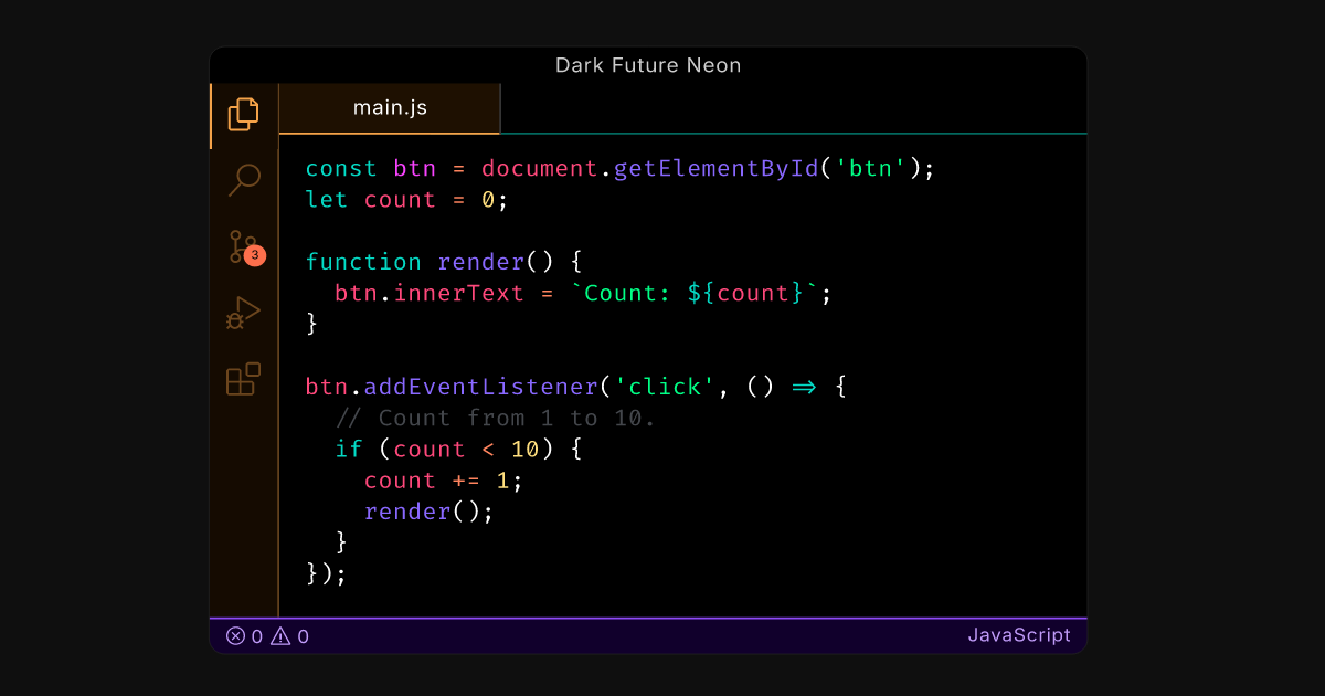 Dark Future by Sasha Petrenko | VS Code Themes