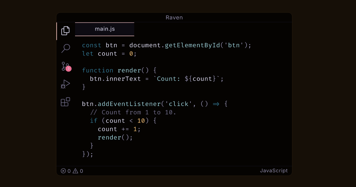 Raven - Rosé Pine Dark by SensorEvolve | VS Code Themes