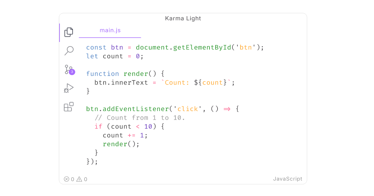 Karma by Sreetam Das | VS Code Themes