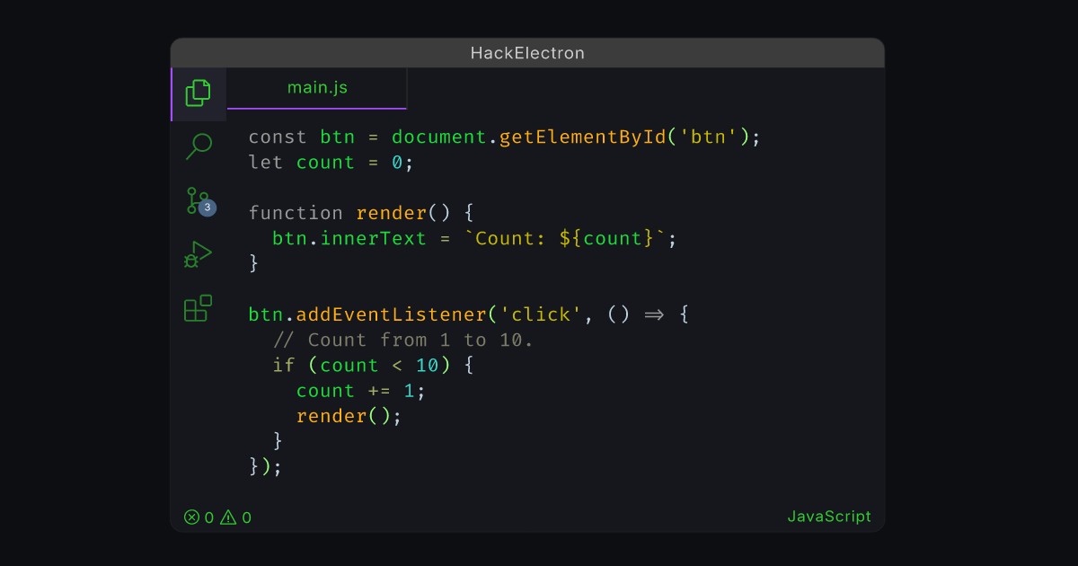 HackElectron by TheVoidsteppers | VS Code Themes