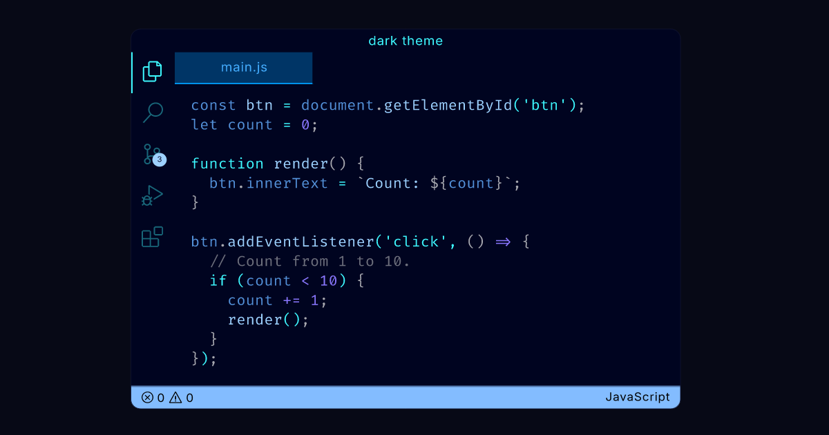 dark color theme by TrimanIsCool | VS Code Themes