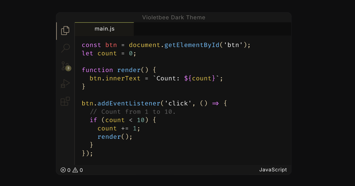 Violetbee Dark Theme by Violetbee Theme | VS Code Themes