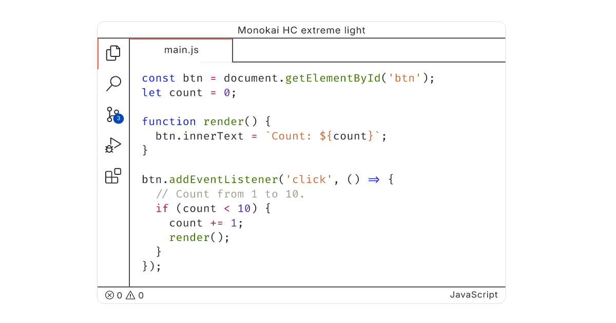 Monokai HC extreme by Zibro | VS Code Themes