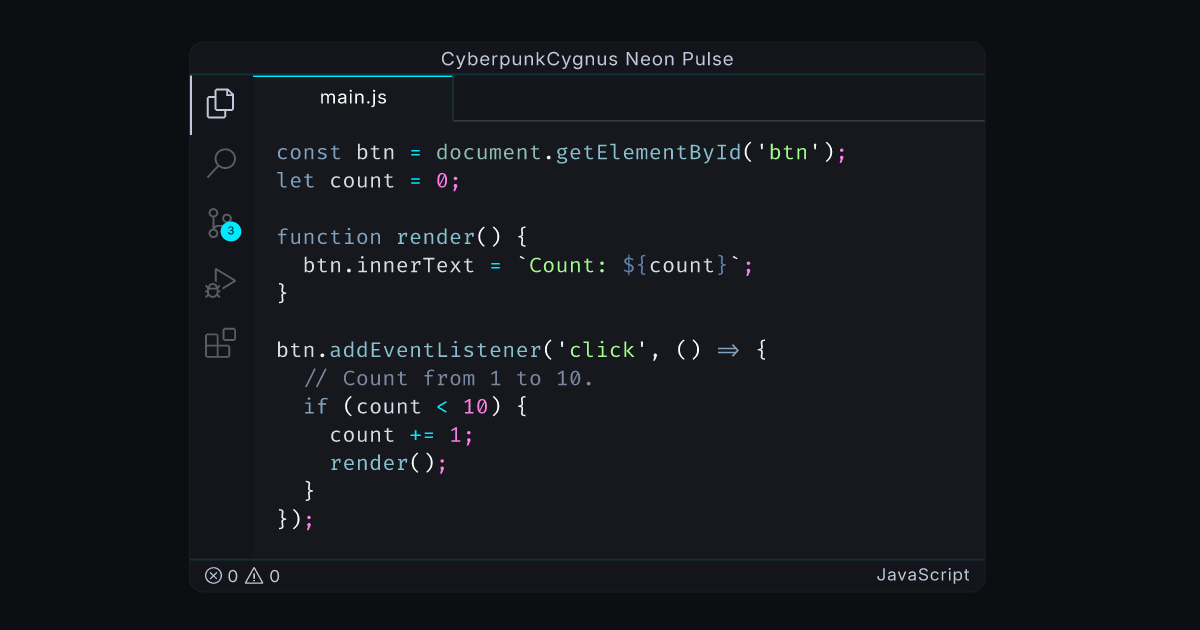 CyberpunkCygnus Color Theme by AI Acc | VS Code Themes