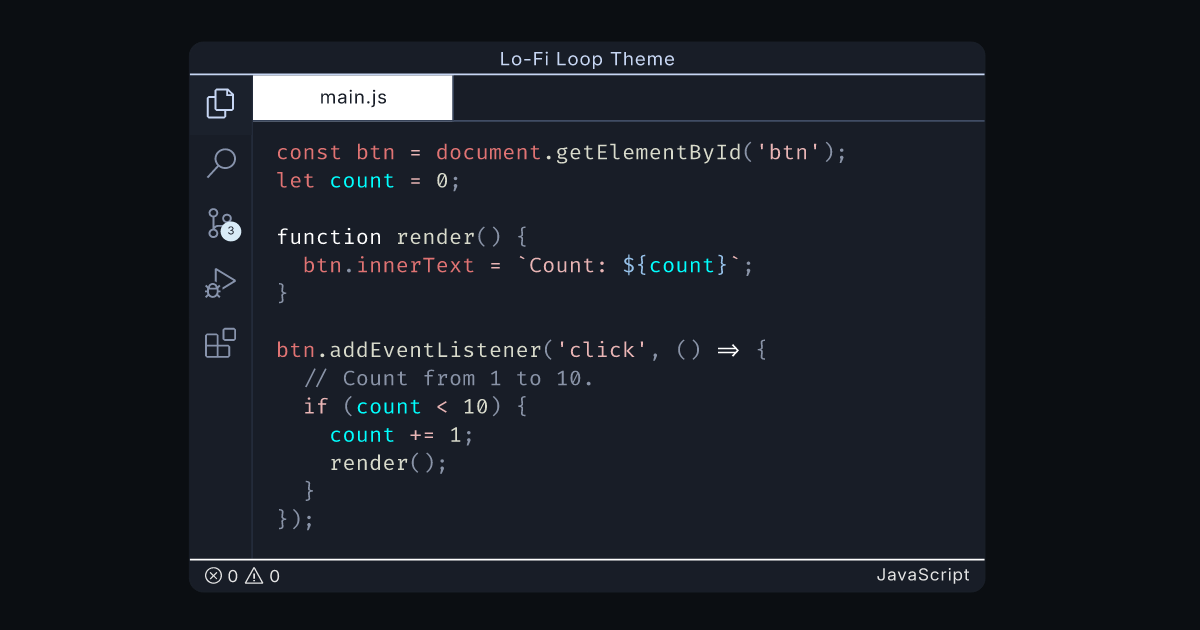 Lo-Fi Loop Theme by altcoda | VS Code Themes