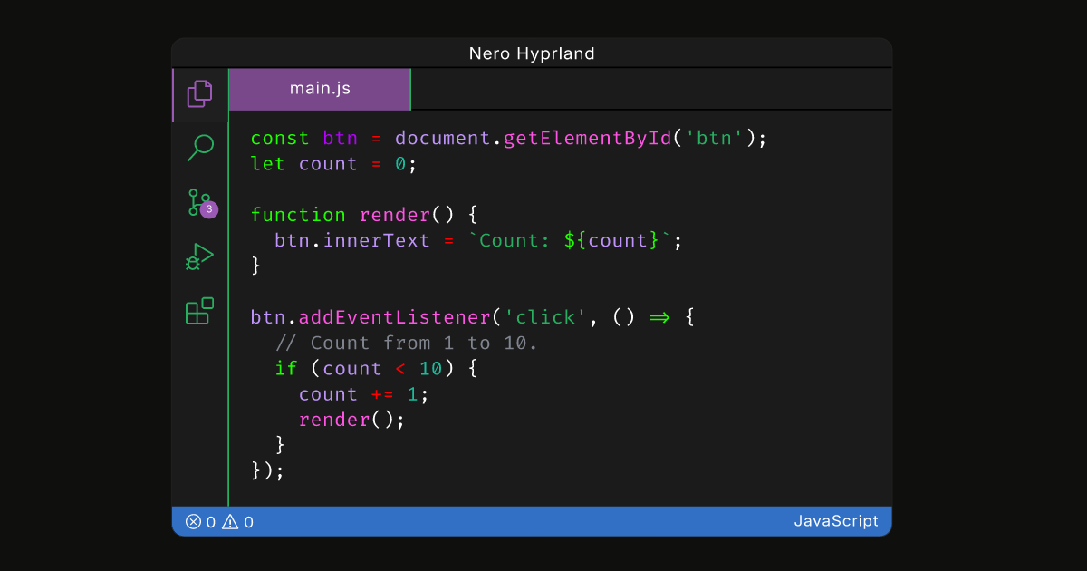 nero-hyprland by amarcos1337 | VS Code Themes