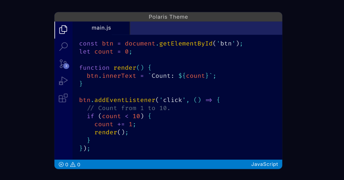 Polaris Theme by Andy Fang | VS Code Themes