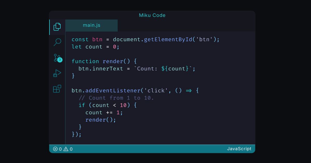 Miku Code by biglexj | VS Code Themes