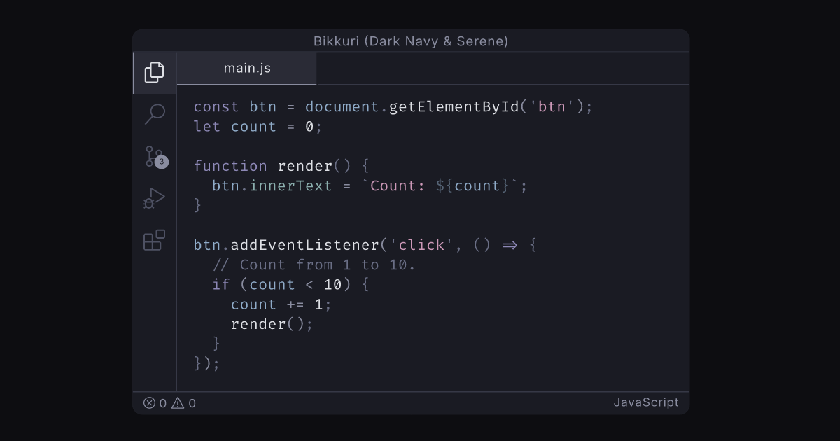 Bikkuri Theme by Brano Sandala | VS Code Themes
