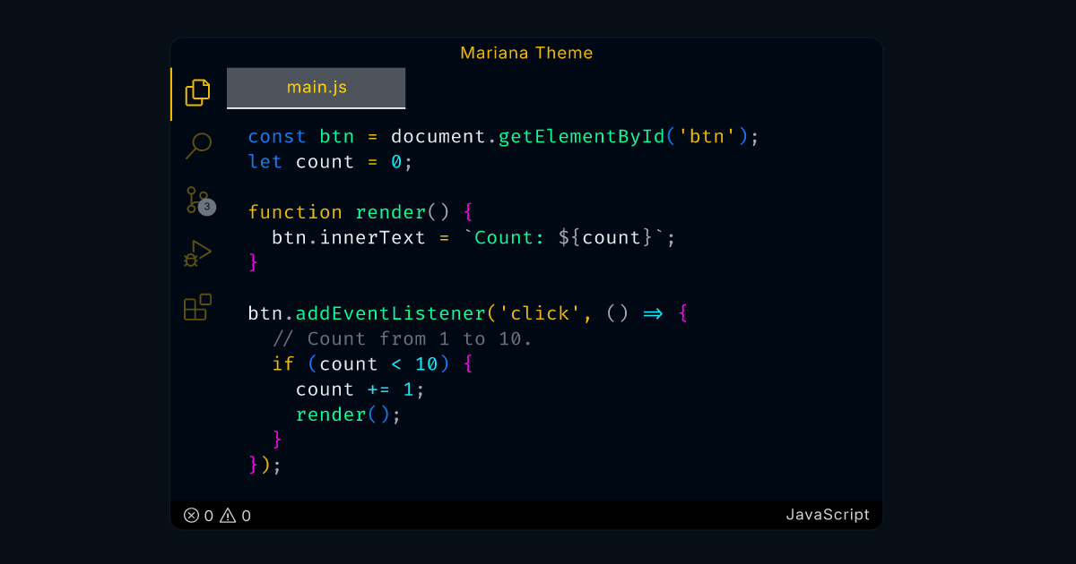 Mariana Theme by Danish Ansari | VS Code Themes