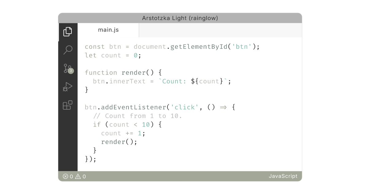 Rainglow by Dayle Rees | VS Code Themes