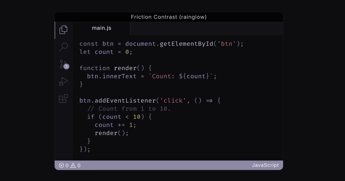 Rainglow by Dayle Rees | VS Code Themes