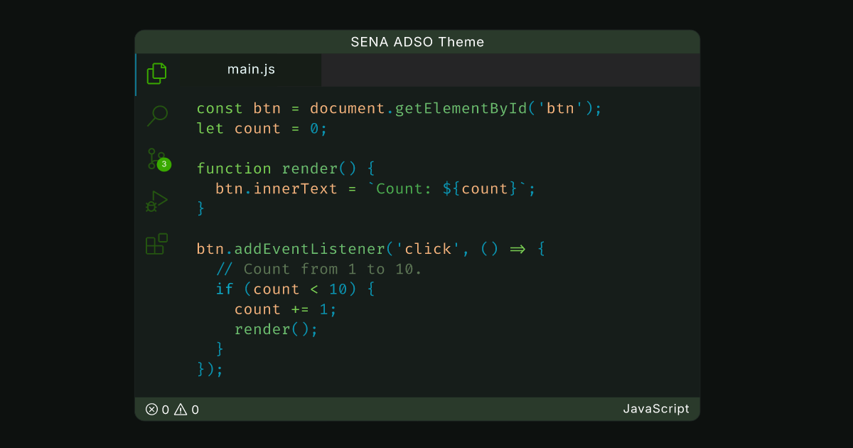 SENA ADSO Theme by eusebio suarez | VS Code Themes