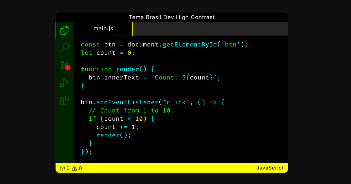 Tema Brasil Dev by Fabio Vergilio Nucci | VS Code Themes