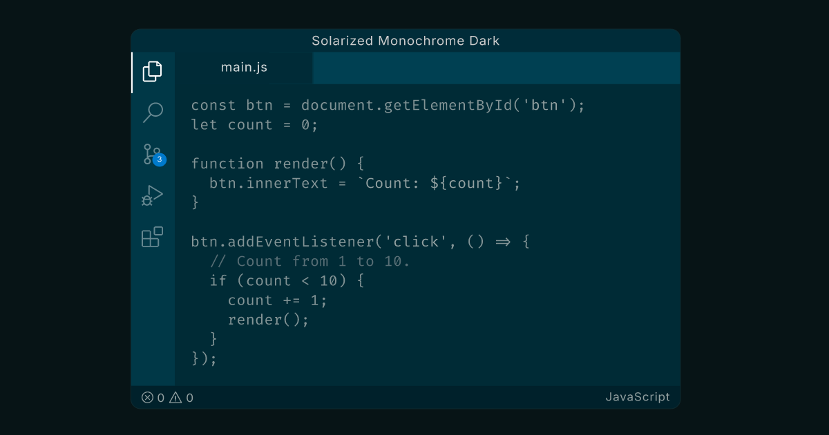 Solarized Monochrome Theme by Andy Walker | VS Code Themes