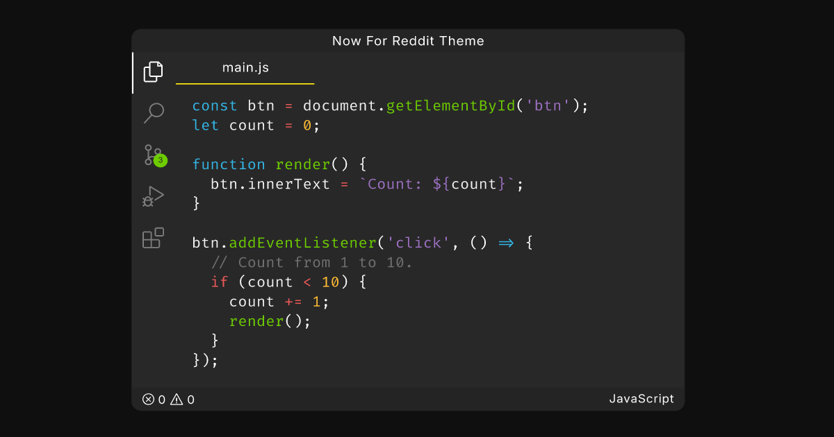 Now For Reddit Theme by gpem | VS Code Themes