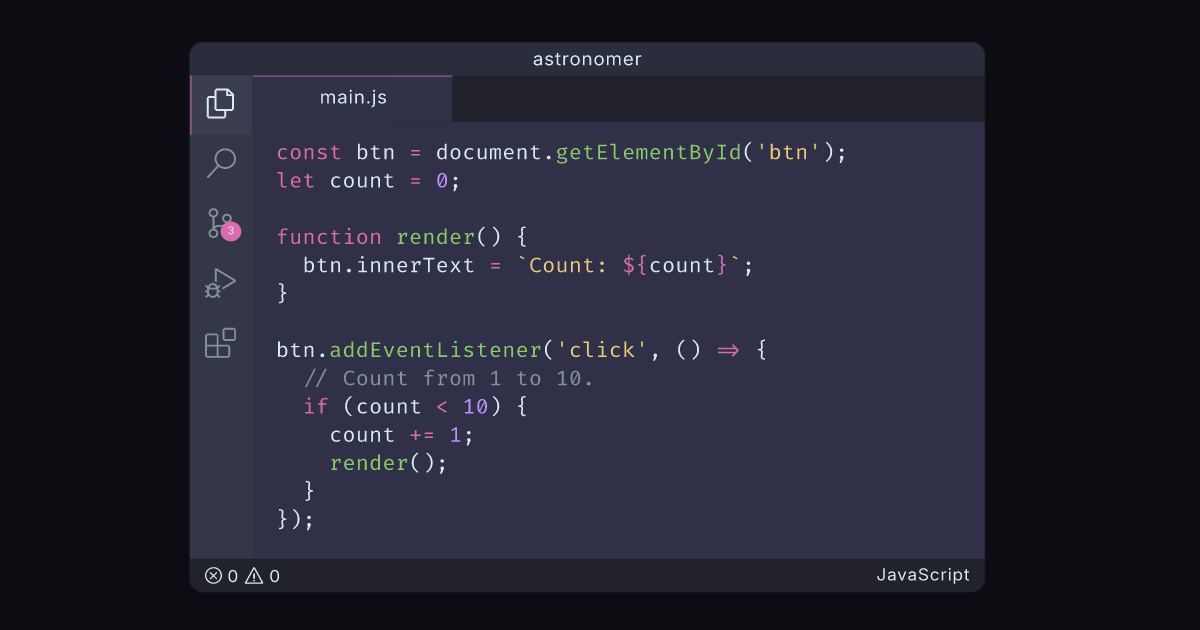 Astronomer Theme by Halcolo | VS Code Themes