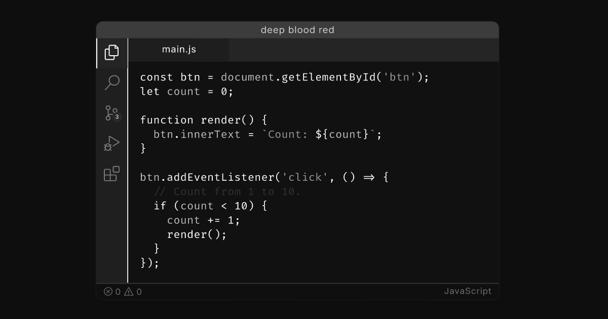 super dark theme by hell bill | VS Code Themes