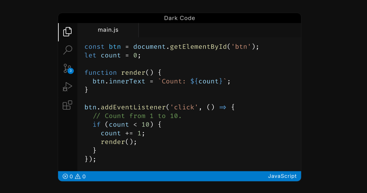 Dark Code by hellbound | VS Code Themes