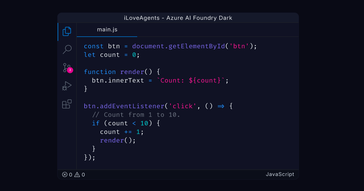 iLoveAgents - Azure AI Foundry Themes by iLoveAgents | VS Code Themes