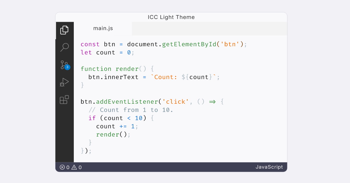 VSCode ICC Theme by icatalina | VS Code Themes