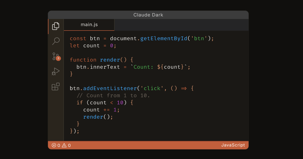 Claude Theme by jnahian by jnahian | VS Code Themes
