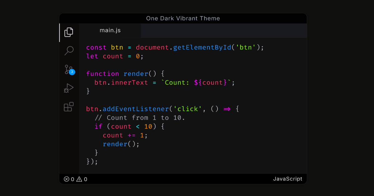 One Dark Pro Vibrant Theme by José Rodríguez | VS Code Themes