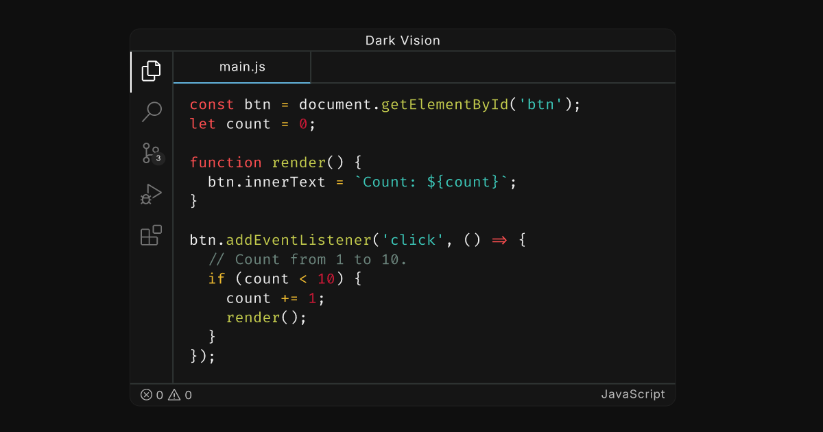 Dark Vision by Jozef | VS Code Themes