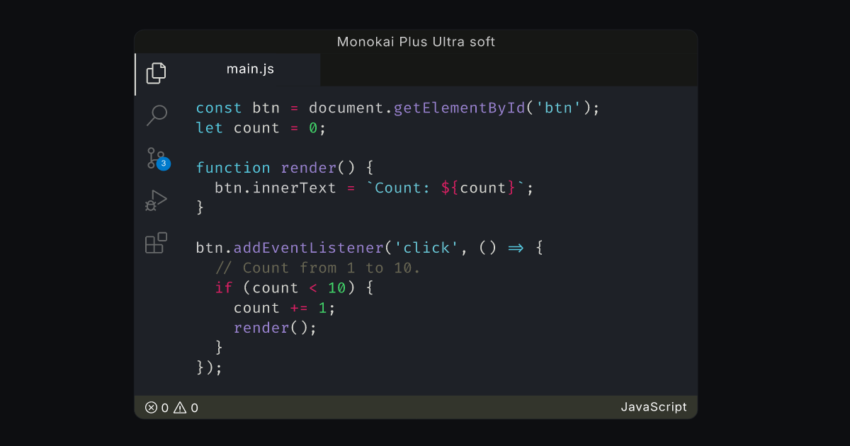 Monokai Plus Ultra by k3v5 | VS Code Themes