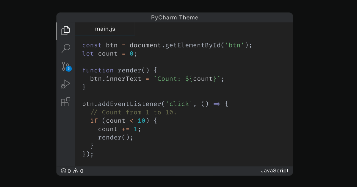 JB PyCharm Theme by Keneth Riera | VS Code Themes