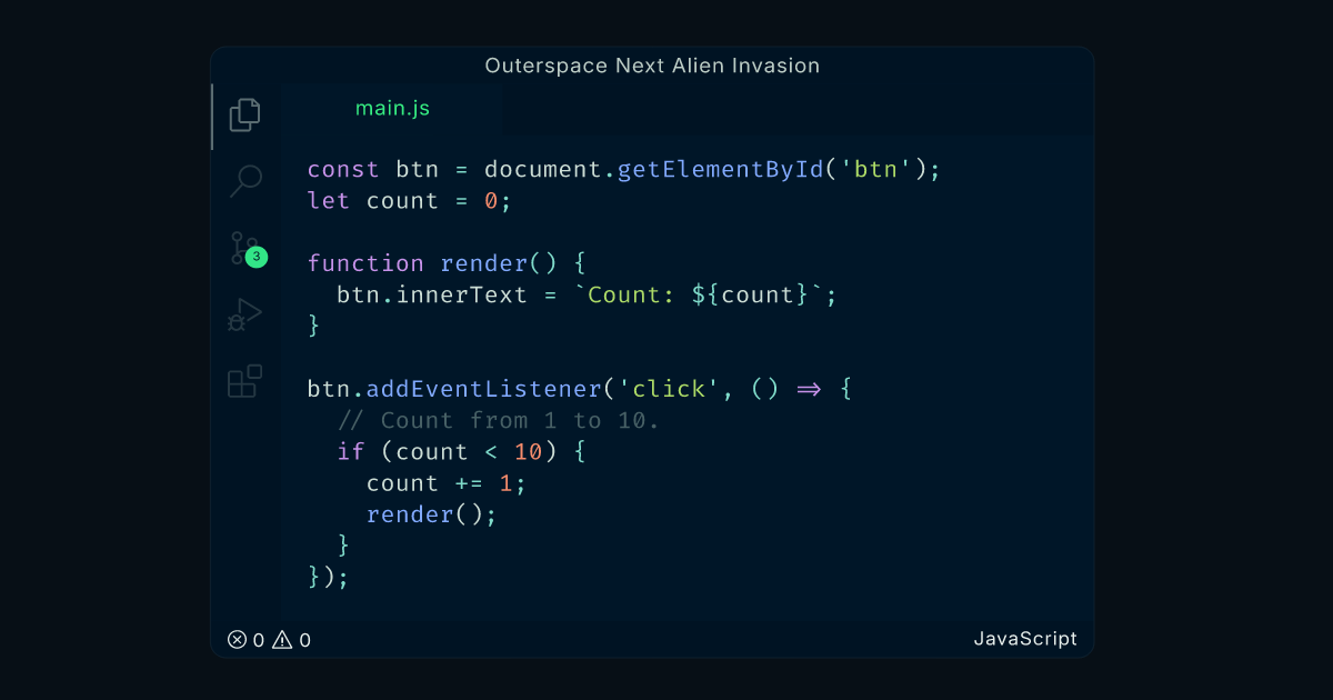 Outerspace Next by konradkeska | VS Code Themes