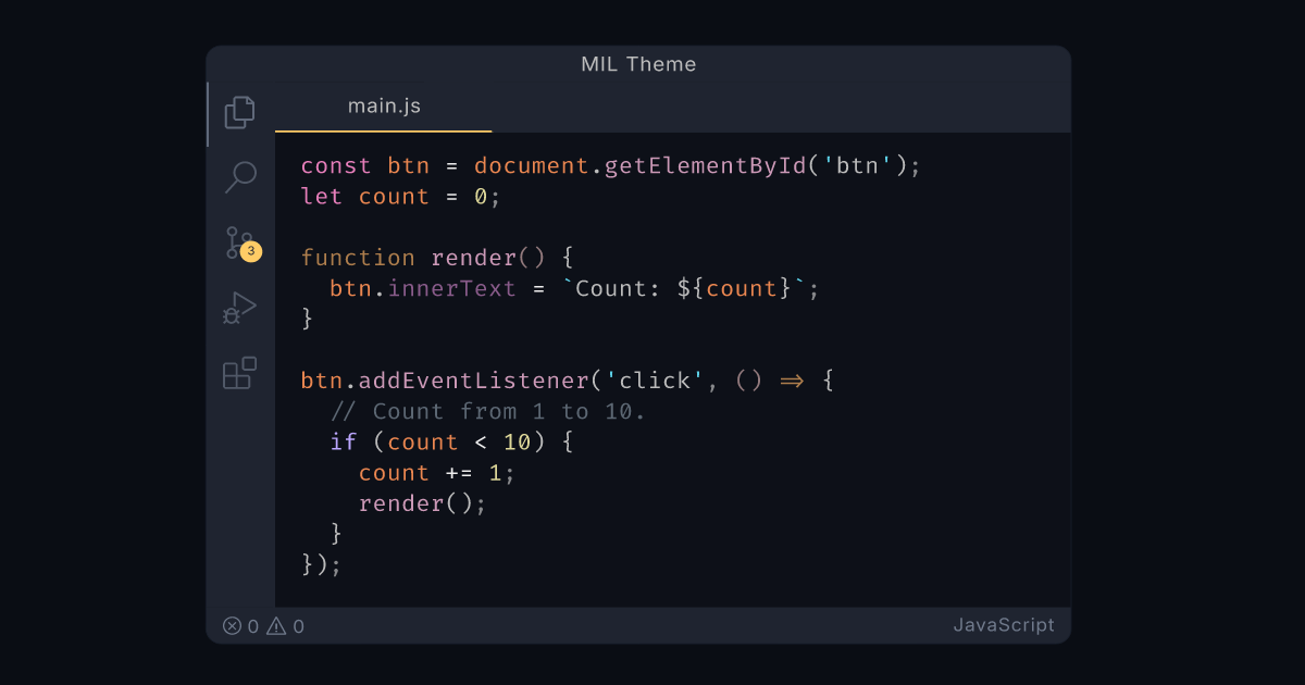 Mil Theme by milford | VS Code Themes
